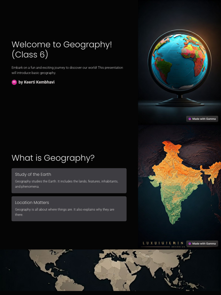 Welcome To Geography Class 6 | PDF | Continent | Mountains
