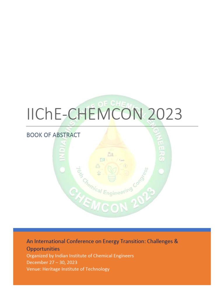 CHEMCON 2023 Book of Abstracts-2 | PDF | Biodiesel | Atmosphere Of Earth