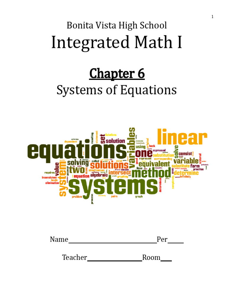 Kami Export - GIOVANNI MURO - 2023-24 IM1 Chapter 6 Systems of Equations | PDF | Equations ...