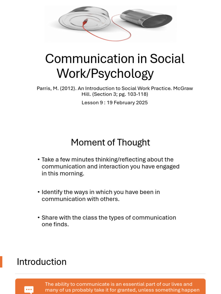 Effective Communication in Social Work | PDF | Communication ...