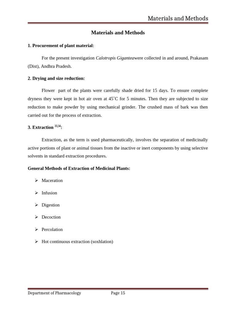 Chapter 5 Materials and Methods | PDF | Distillation | Chemical Compounds