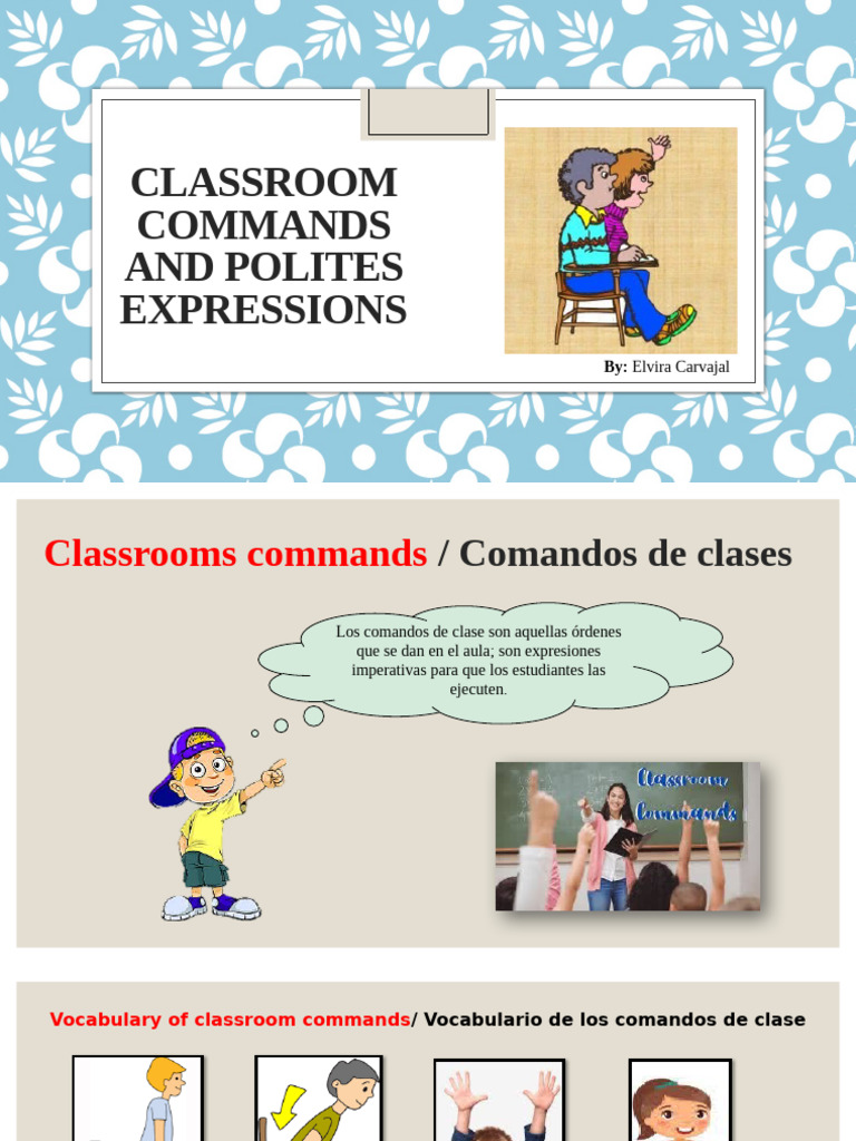 Classroom commands and polites expressions | PDF