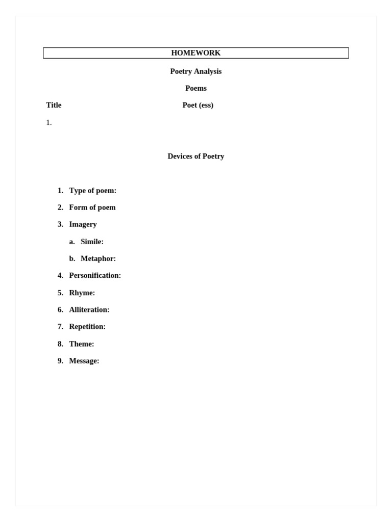 Kids' Poetry Analysis Guide | PDF