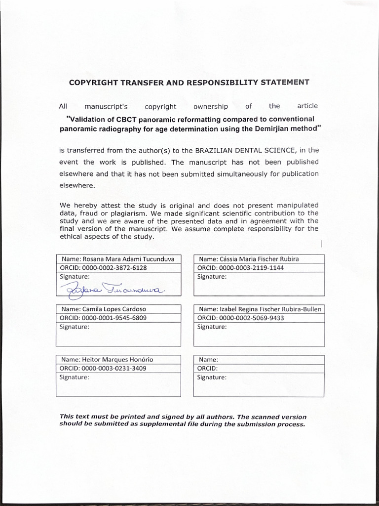 Copyright Transfer and Responsibility Statement | PDF
