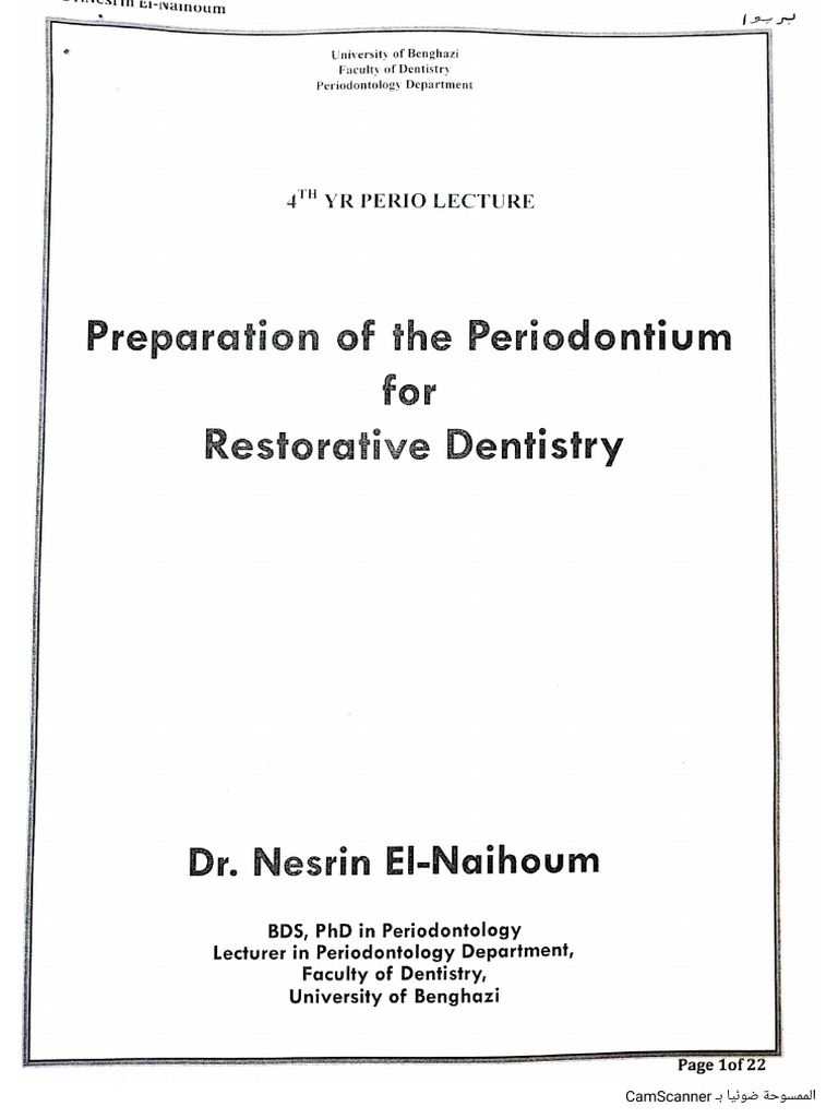 Preparation of The Periodontium | PDF