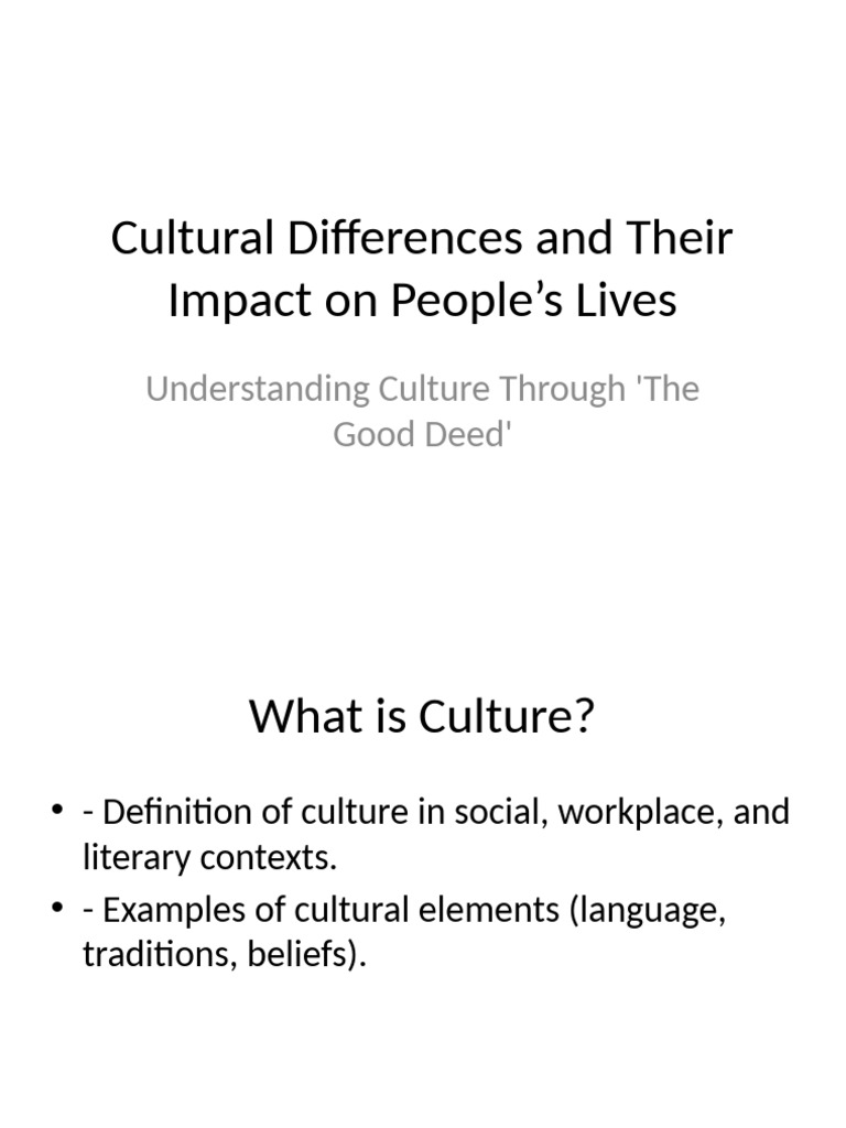 Cultural Differences and Their Impact | PDF