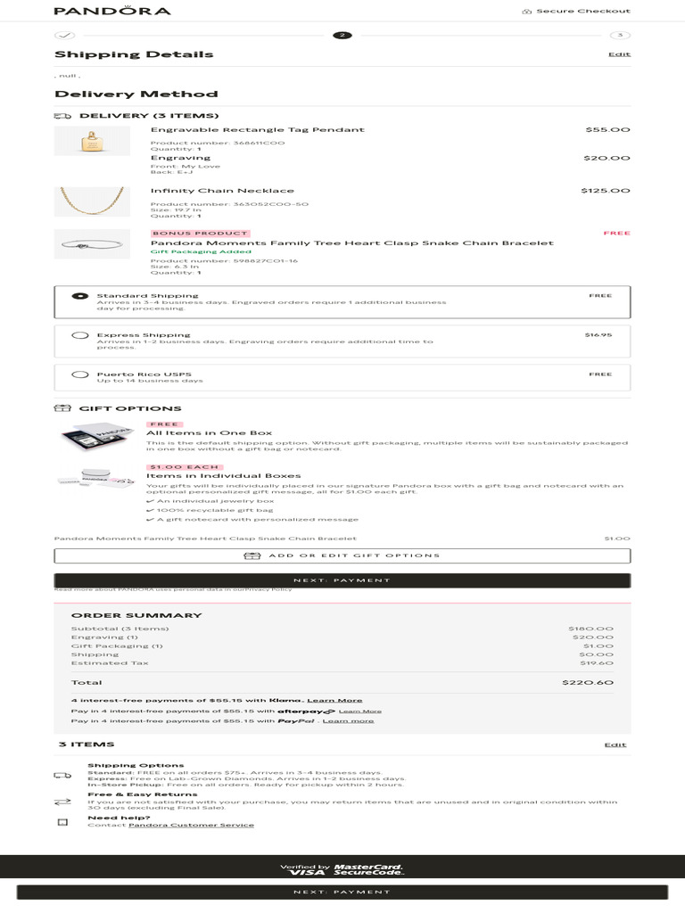 Pandora Secure Checkout Overview | PDF