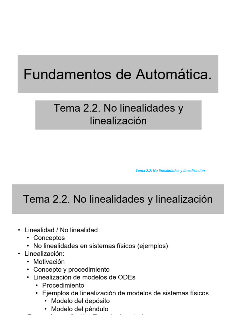 No linealidades y linealización en automática | PDF | Sistema no lineal ...