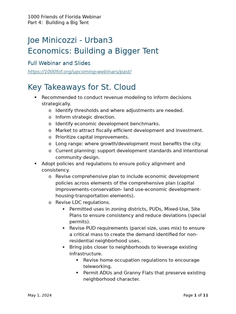 Joe Minicozzi - Economics of Development | PDF | Zoning | Mixed Use ...