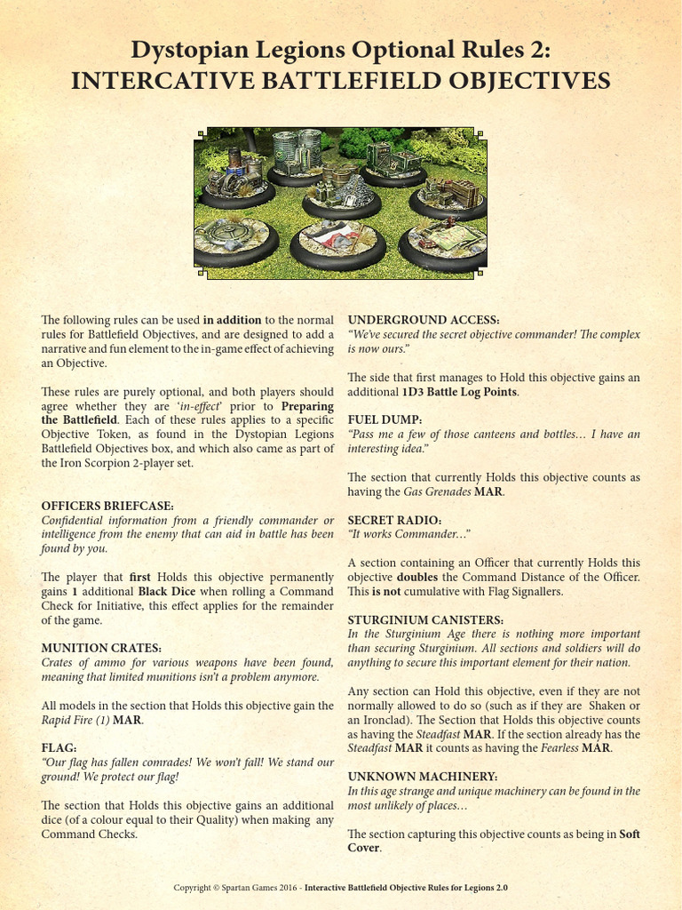 Blog 3 Legions Interactive Battlefield Objectives | PDF | Military