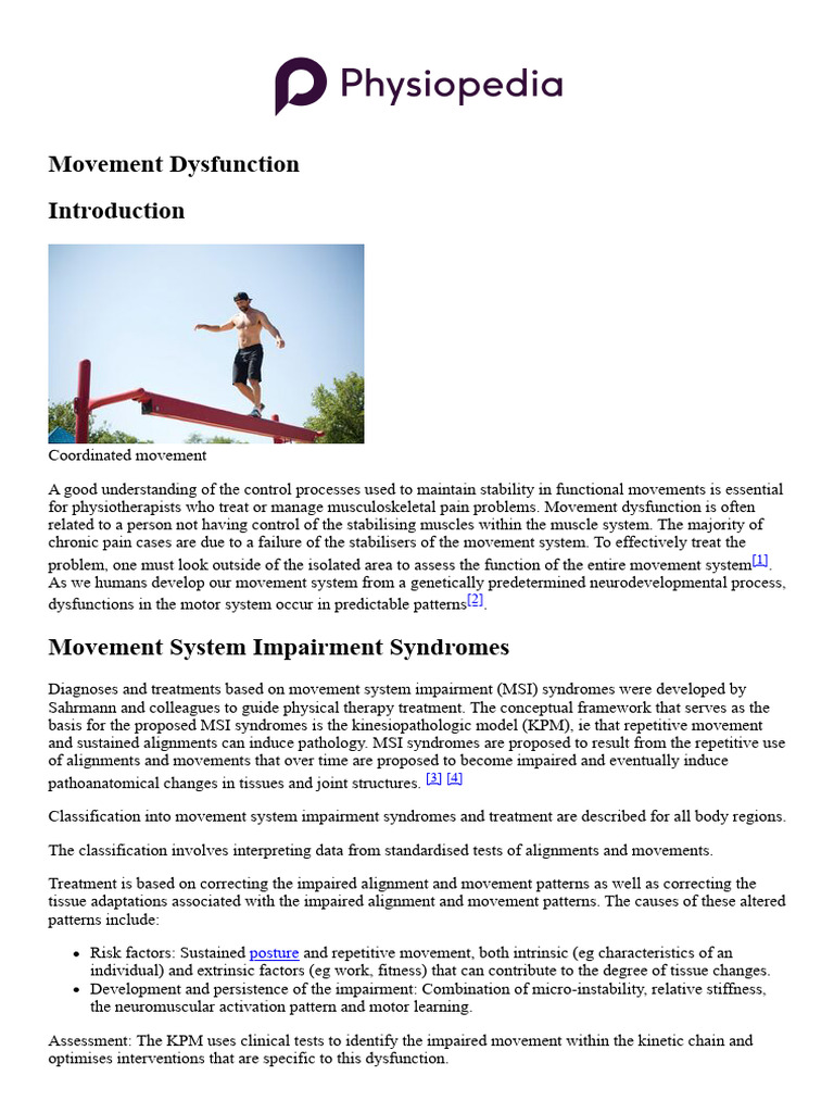 Movement Dysfunction - Physiopedia | PDF | Pelvis | Shoulder
