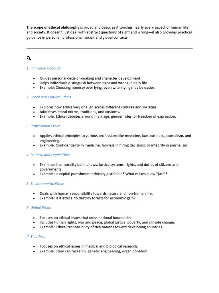 The Scope of Ethical Philosophy | PDF