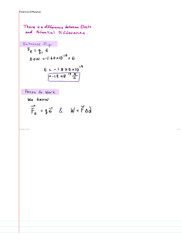 Potential Difference | PDF