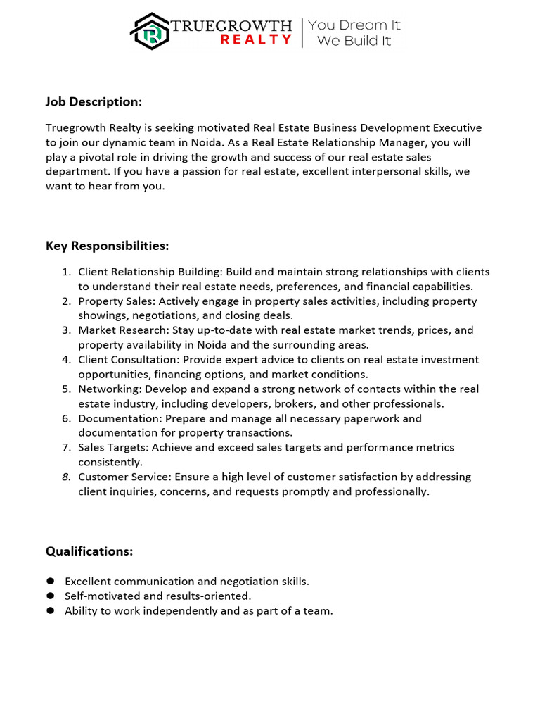 Job Description Business Development Executive | PDF | Sales | Incentive