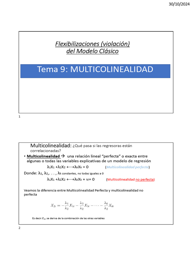 Multicolinealidad | PDF | Multicolinealidad | Mínimos cuadrados ordinarios