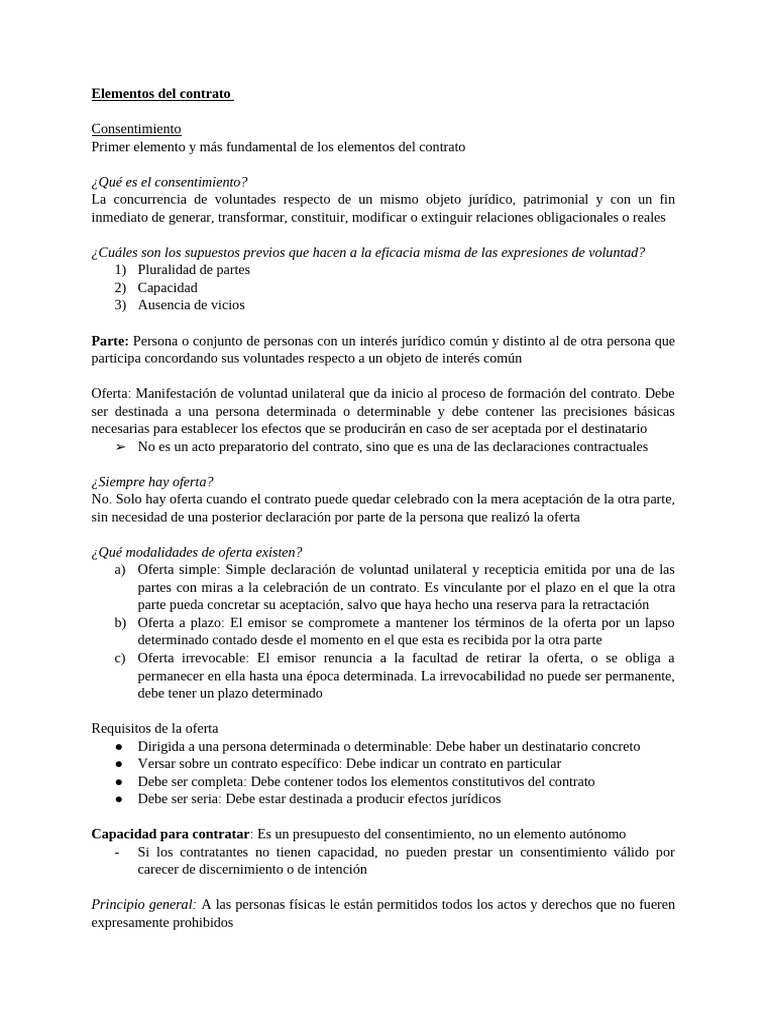Resumen elementos del contrato Vitolo | PDF | Justicia | Crimen y violencia