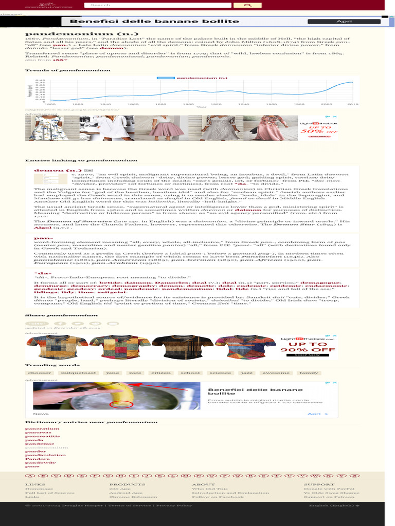 Pandemonium Etymology, Origin and Meaning of Pandemonium by Etymonline ...