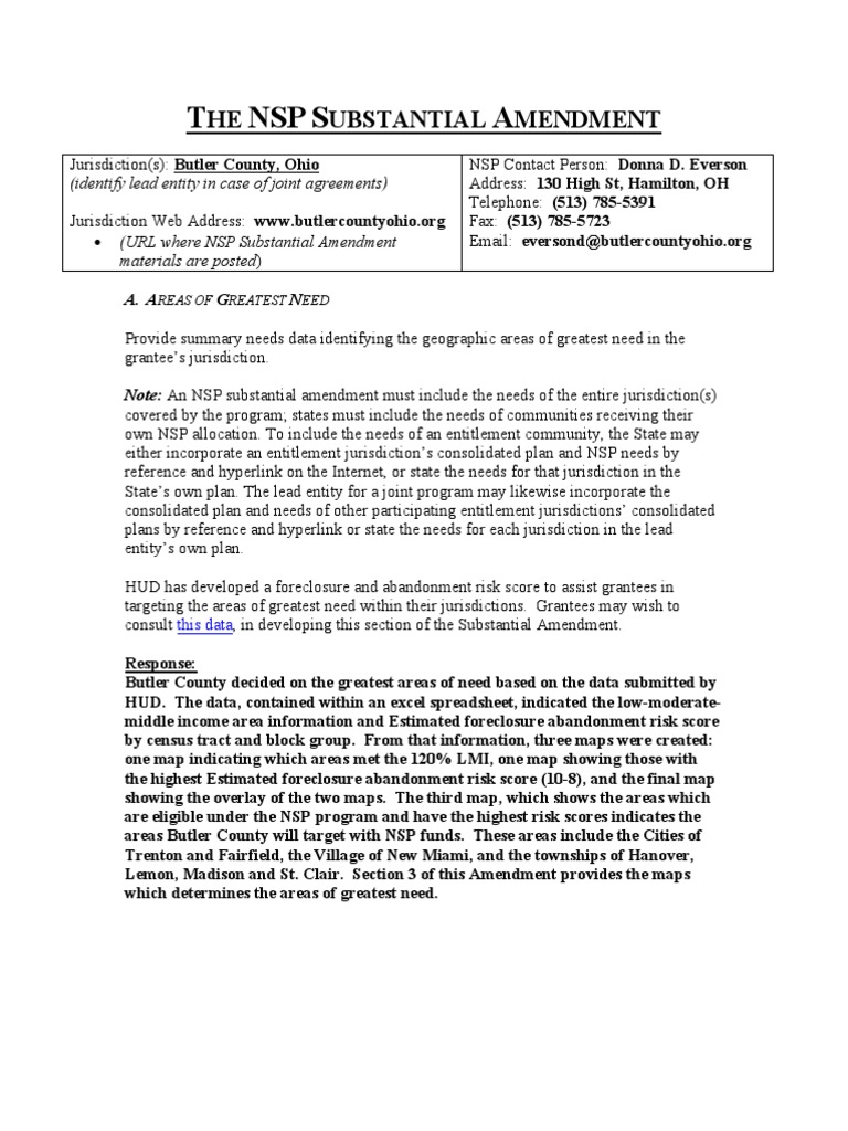 Butler County NSP Substantial Amendment | PDF | Foreclosure ...