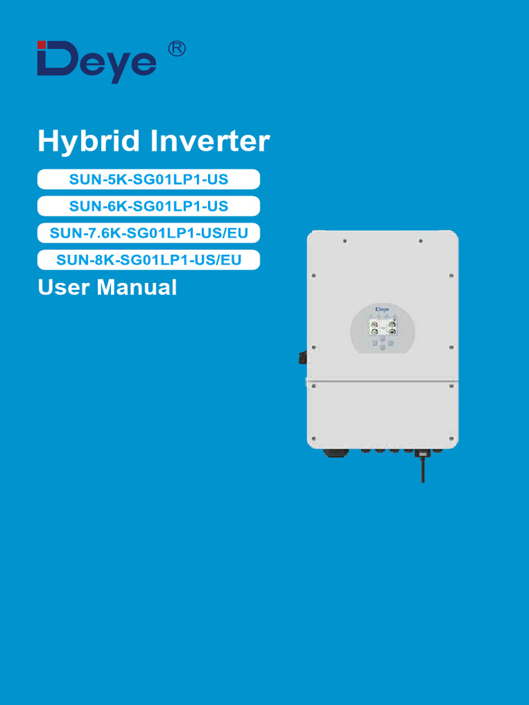 Deye Sun 8K Hybrid Inverter Manual | PDF | Solar Panel | Power Inverter