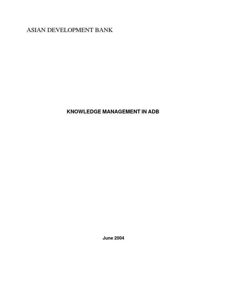 ADB Knowledge Management Framework | PDF | Knowledge Management | Asian ...