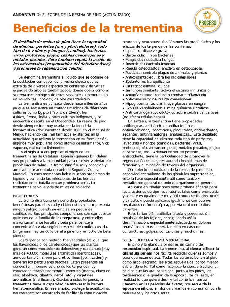 Trementina | PDF | Parasitismo | Antimicrobiano