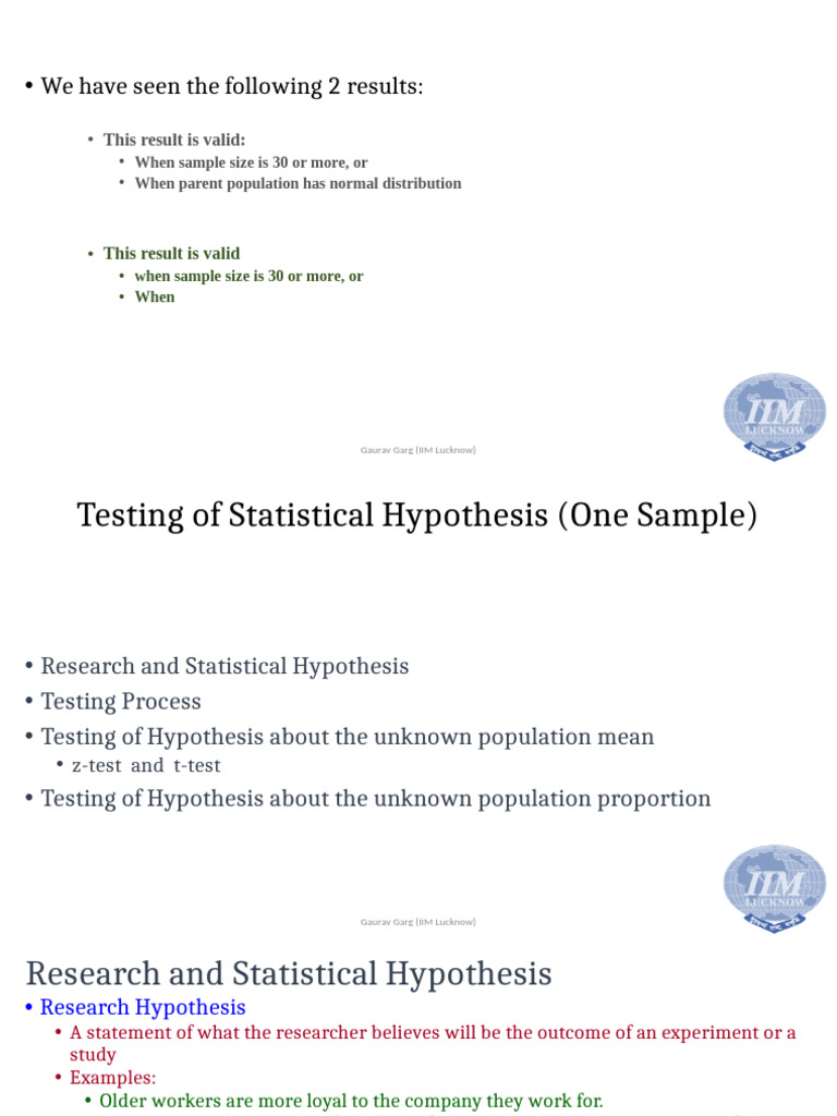 2 Testing One Sample | PDF | Type I And Type Ii Errors | Hypothesis