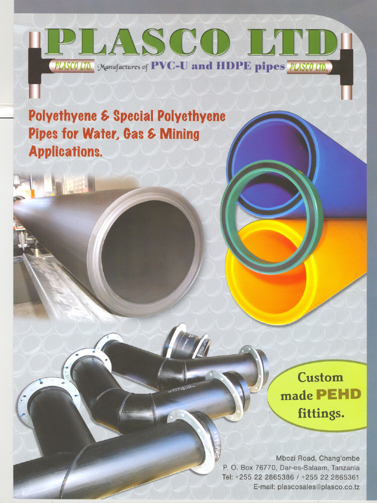 Plasco Hdpe Pipes | PDF | Gas Technologies | Hydraulic Engineering