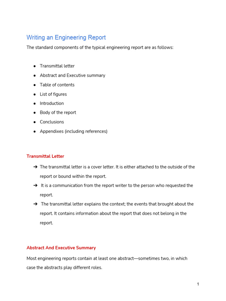 Writing An Engineering Report - Writing Common Engineering Documents ...