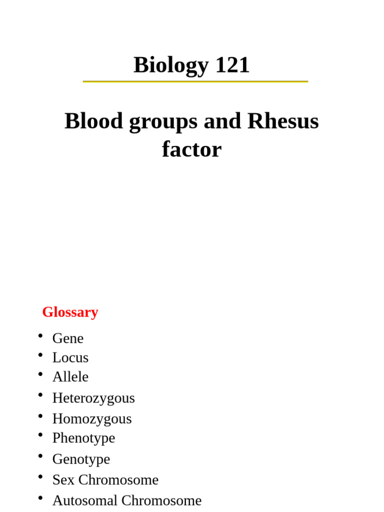 Rhesus Factor and Blood Group Genetics | PDF | Blood Type | Dominance ...