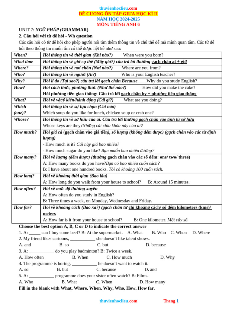 thuvienhoclieu.com-De-cuong-on-tap-giua-HK2-Tieng-Anh-6-global-24-25 | PDF