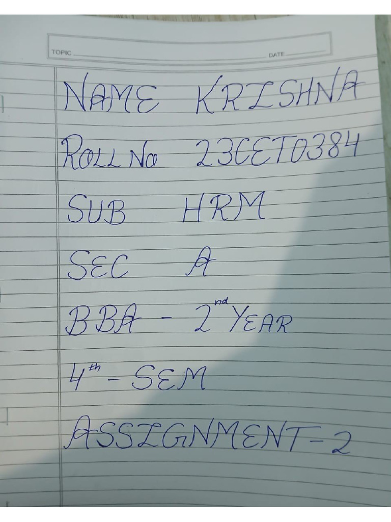 Krishna, 23CET0384, Sec-A, HRM, Assignment 2 | PDF