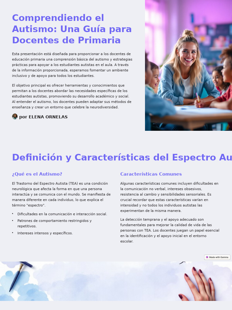 Comprendiendo El Autismo Una Guia Para Docentes de Primaria 2 | PDF ...