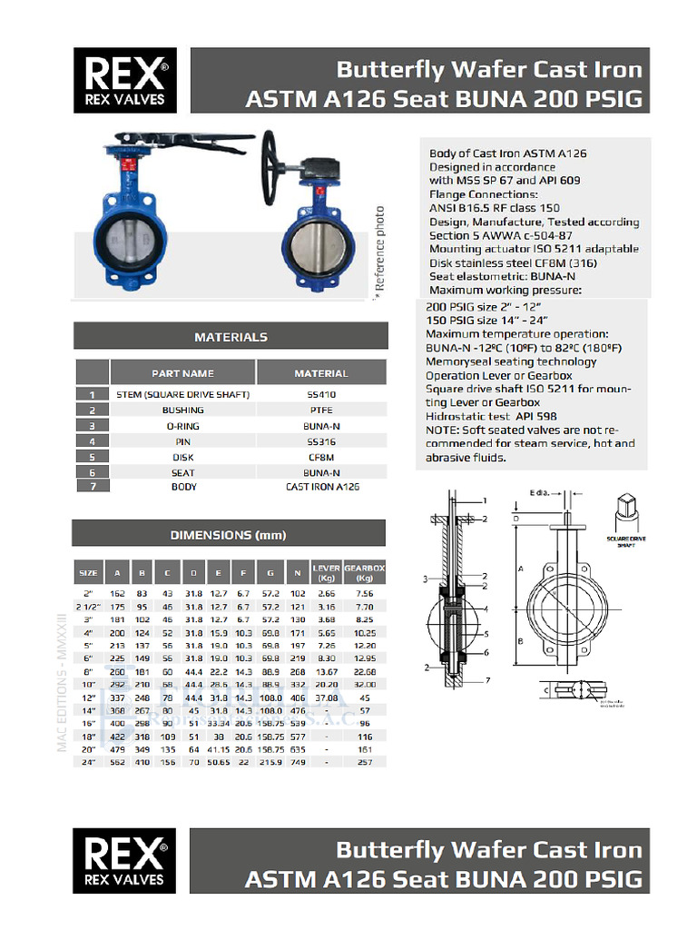 Valvula Rex Butterfly | PDF