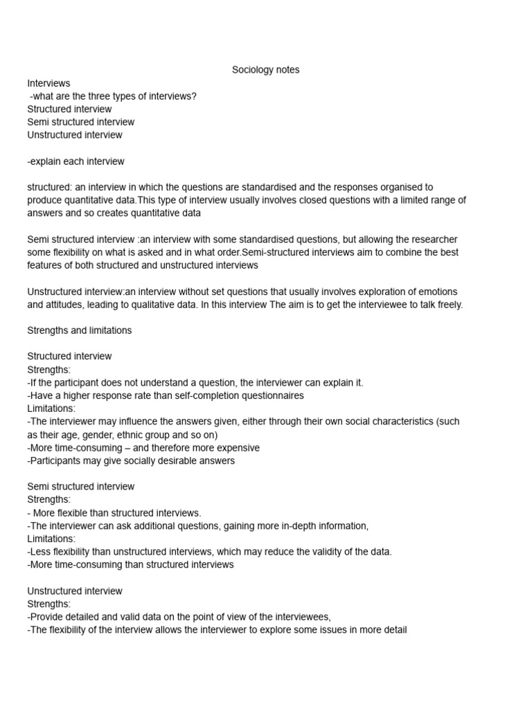Interview Types: Strengths and Weaknesses | PDF | Interview ...