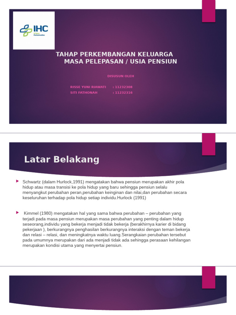 Tahap Perkembangan Keluarga Pensiun | PDF