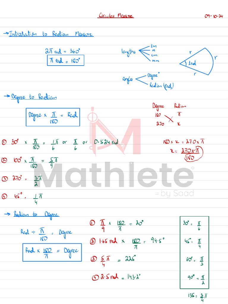 Circular Measure | PDF | Circle | Elementary Geometry