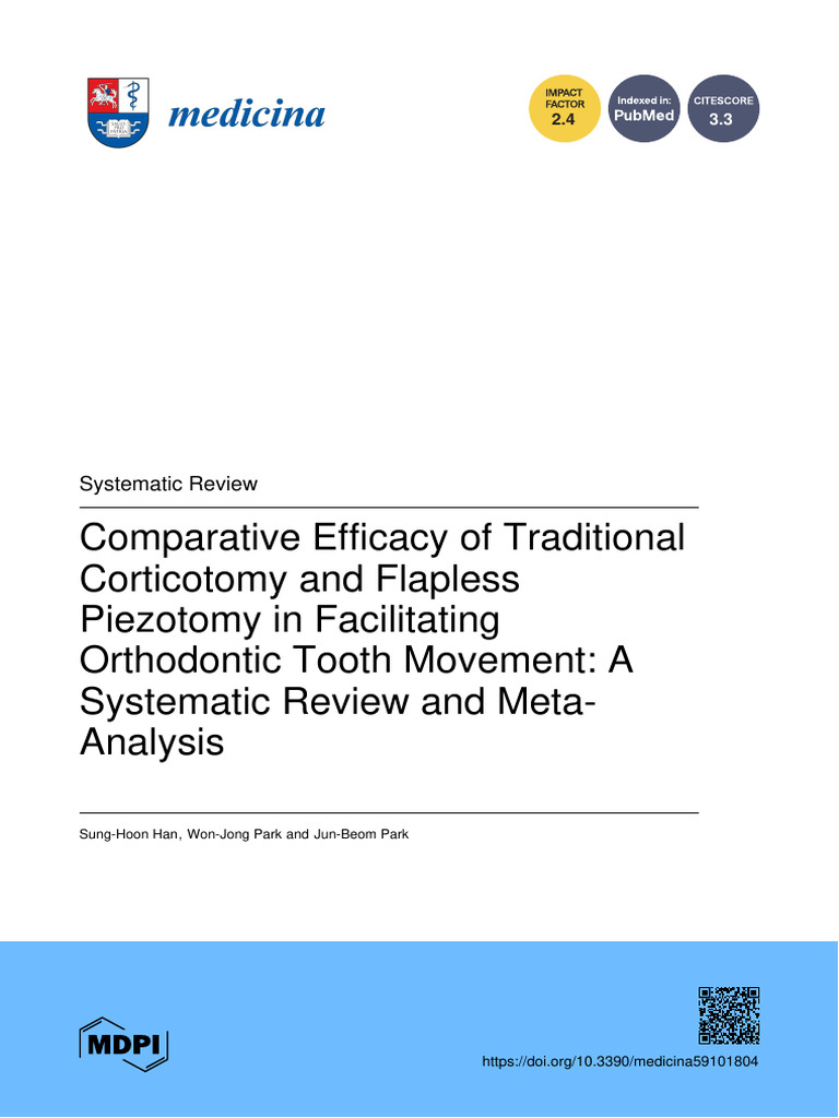 Comparative Efficacy of Traditional Corticotomy and Flapless Piezotomy ...