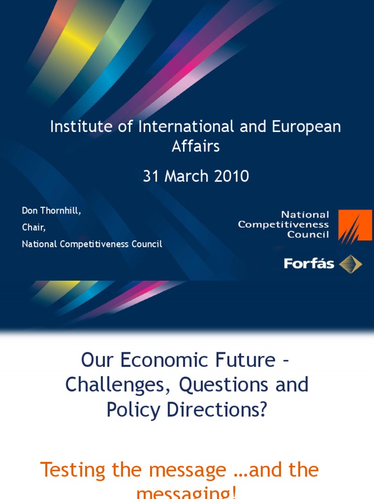 Our Economic Future Challenges | PDF | Competitiveness | Euro