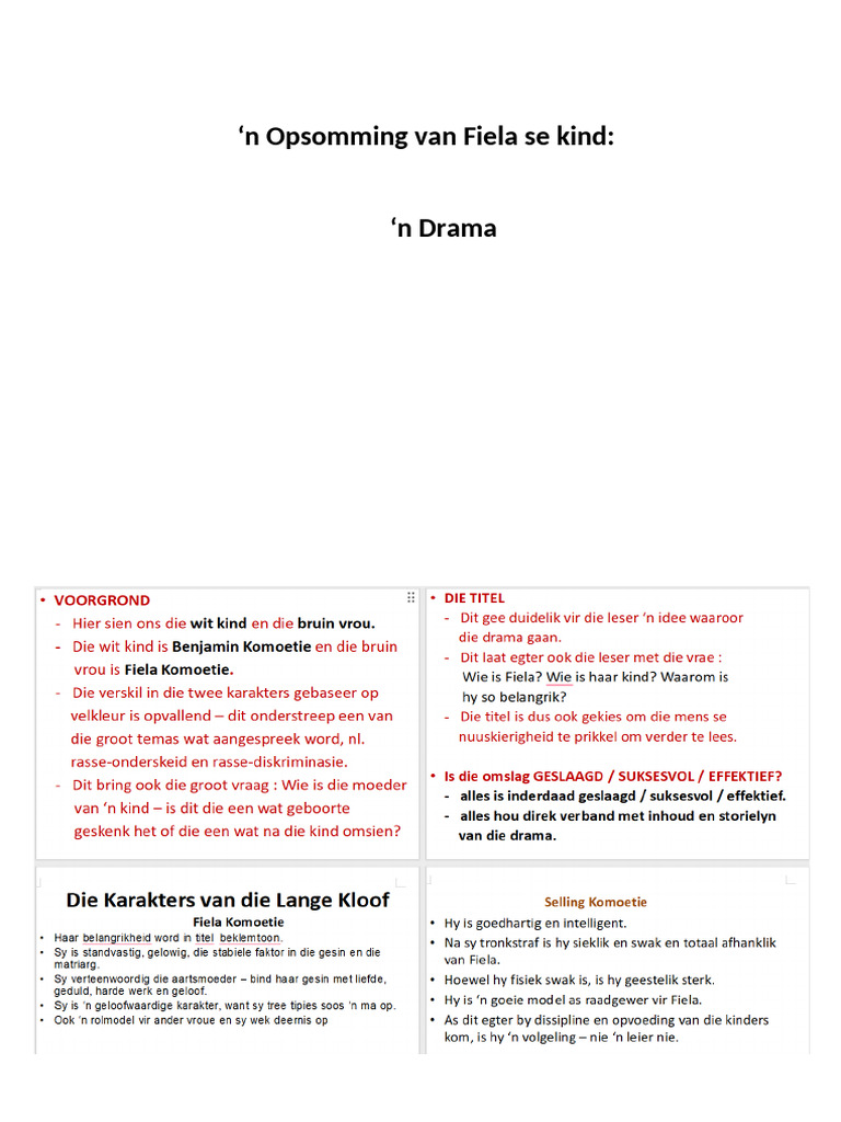 Summary Van Die Boek Feila Se Kind | PDF