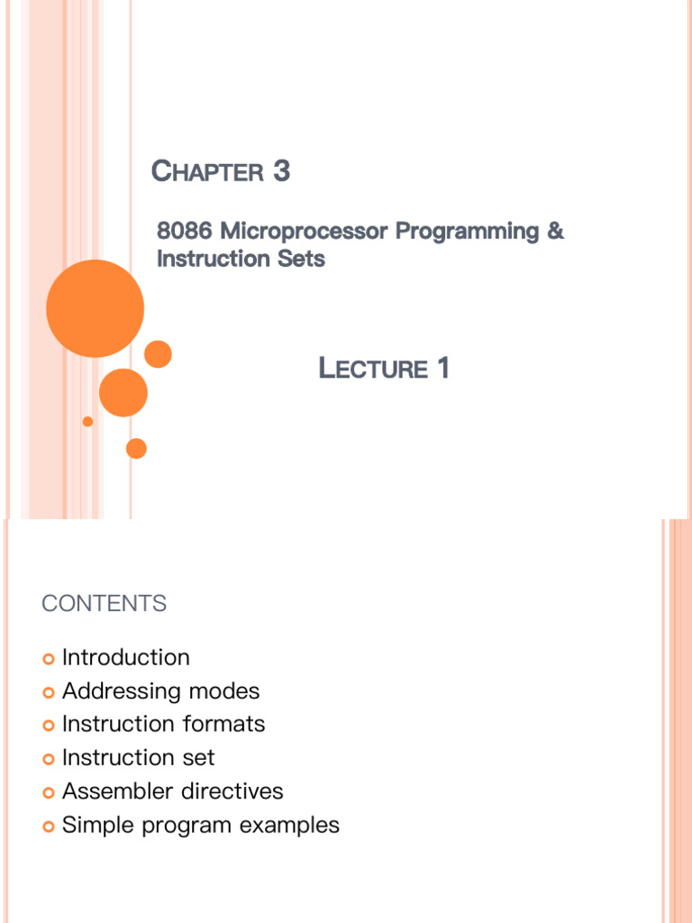 chapter 3 programming and instruction set L1_2025 (3) | PDF | Assembly Language | Central ...