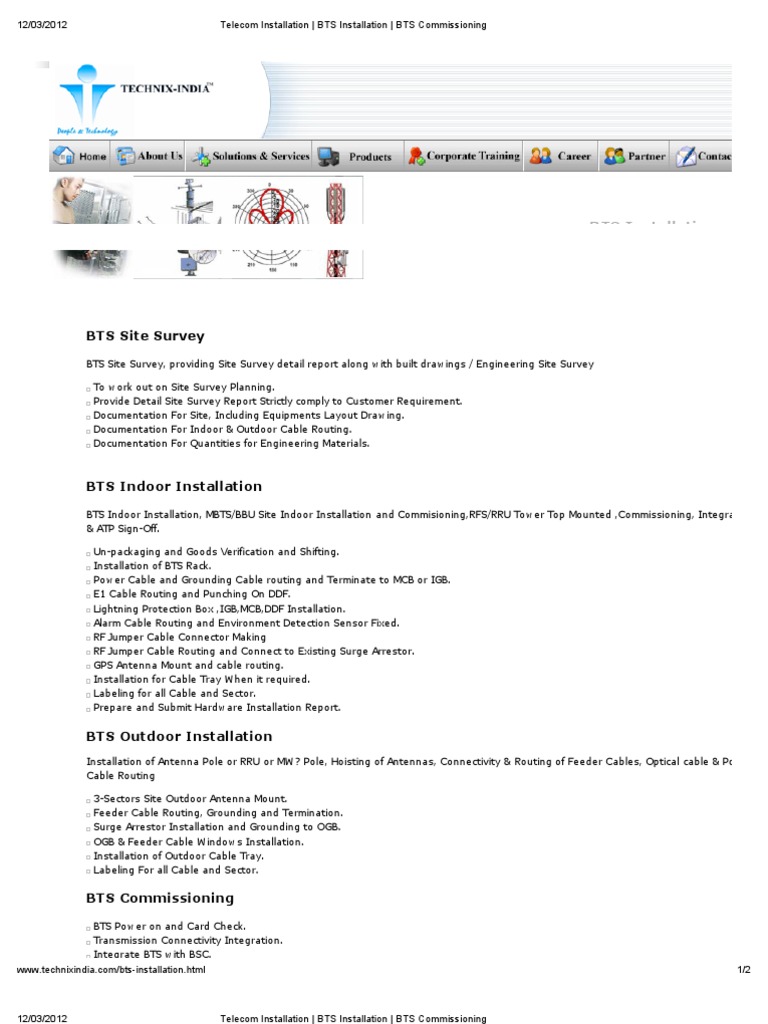Telecom Installation - BTS Installation - BTS Commissioning Prepration ...