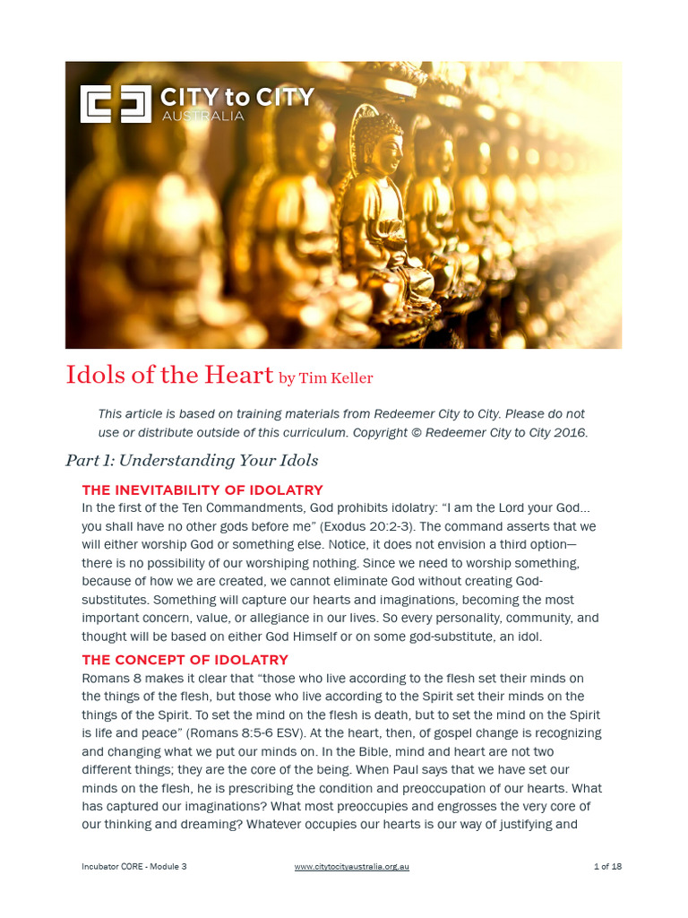 Heart Is Idol Factory - Tim Keller | PDF | Idolatry | Jesus
