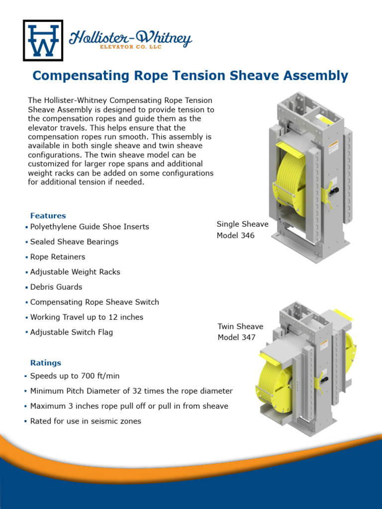 Compensating Rope Tension Sheaves Brochure | PDF | Rope | Manufactured ...