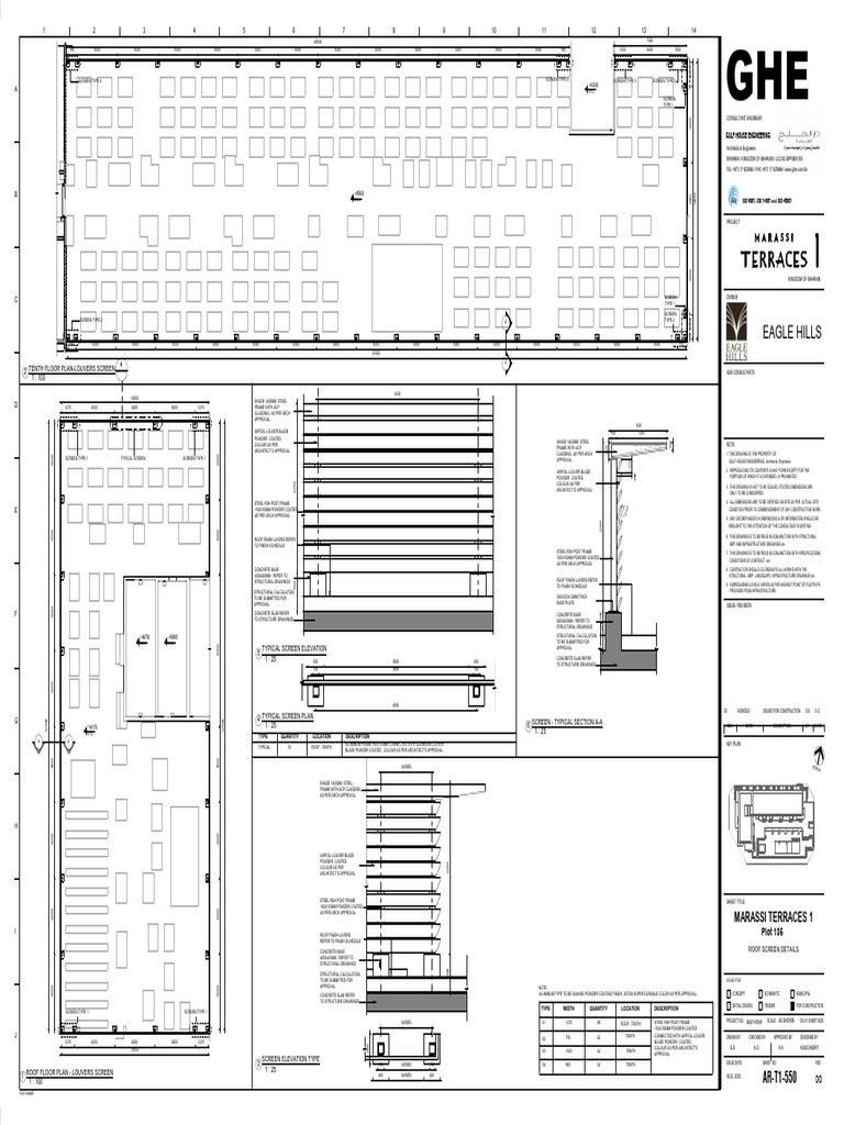 Roof Screen Details for Marassi Terraces | PDF | Civil Engineering ...