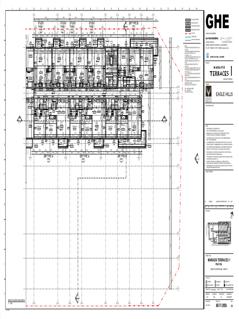 AR-T1-205b-NINTH FLOOR PLAN - PART 2 | PDF | Materials | Architectural ...