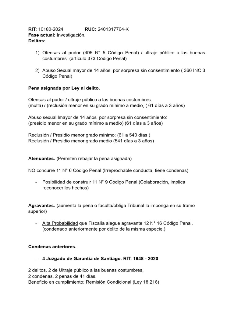 Informe en Derecho en Causa A.G.O. | PDF | Castigos | Prisión