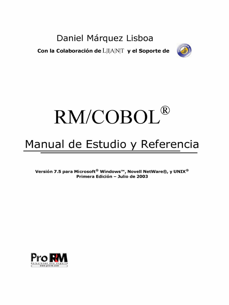 Márquez Lisboa, D. (2003) - RM Cobol | PDF | Compilador | Microsoft