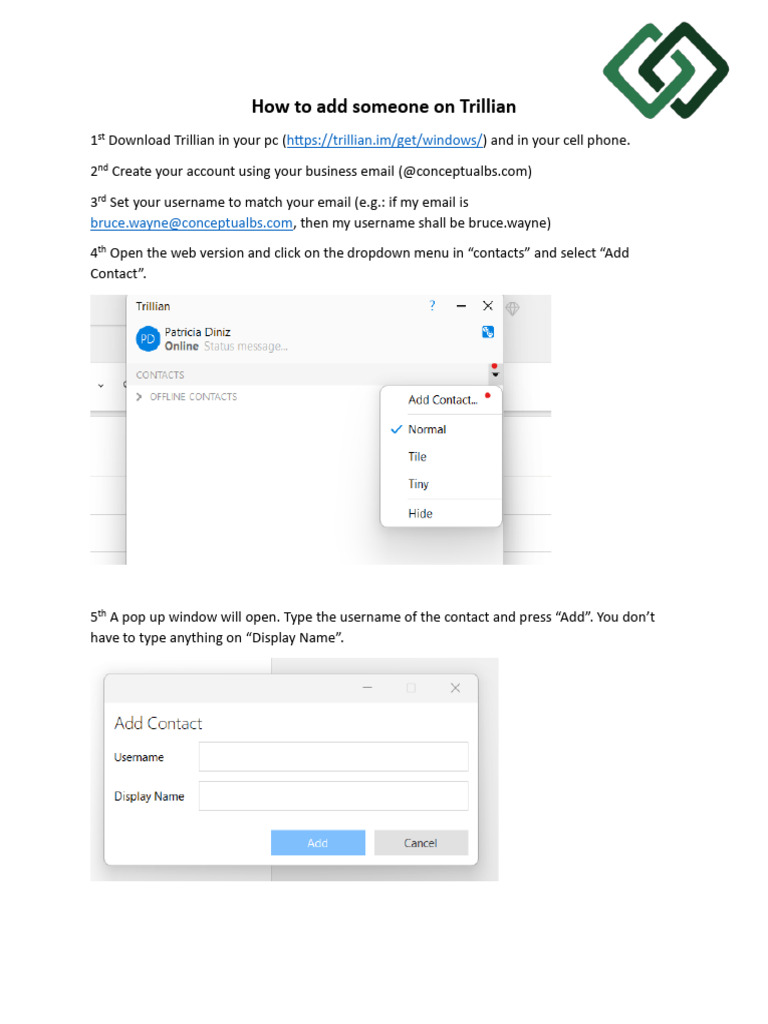 How To Add Someone On Trillian | PDF