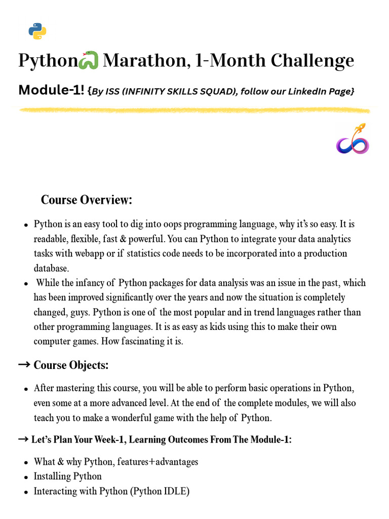 Python Marathon, 1-Month Challenge | PDF | Python (Programming Language) | Parameter (Computer ...
