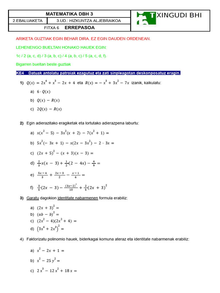 Fitxa 6 - Errepasoa | PDF